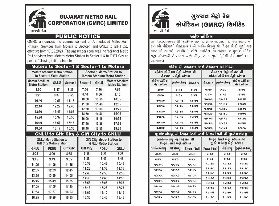 AHMEDABAD METRO RAIL PROJECT - Project of Gujarat Metro Rail Corporation (GMRC) Limited